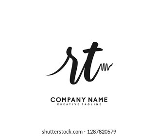 Rt Initial Handwriting Logo Template Vector Stock Vector (Royalty Free ...