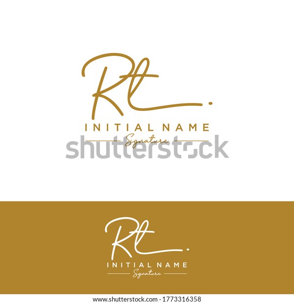 RT Initial letter handwriting and signature logo.