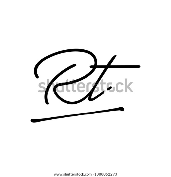 Rt Initial Signature Logo Handwriting Logo Stock Vector (Royalty Free ...
