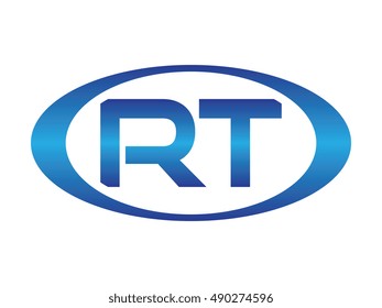 Rtletter Abbreviations Blue Oval Logo Stock Vector (Royalty Free ...