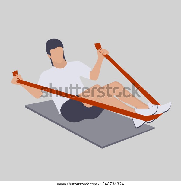 Rubber Band Athlete Training Arm Muscles Stock Vector (Royalty Free ...