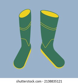 Rubber Boots Vector Illustration Cartoon Minimalistic Stock Vector ...