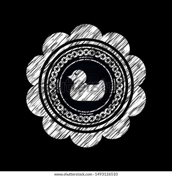 Rubber Duck Icon Chalkboard Texture Stock Vector (Royalty Free ...