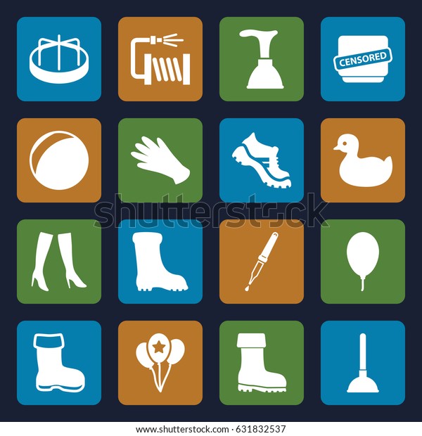 Rubber Icons Set Set 16 Rubber Stock Vector (Royalty Free) 631832537 ...