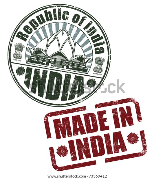 Rubber Stamp India Image Temple Lotus Stock Vector (Royalty Free ...