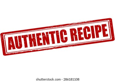 Vektor Stok Rubber Stamp Text Authentic Recipe Inside (Tanpa Royalti ...