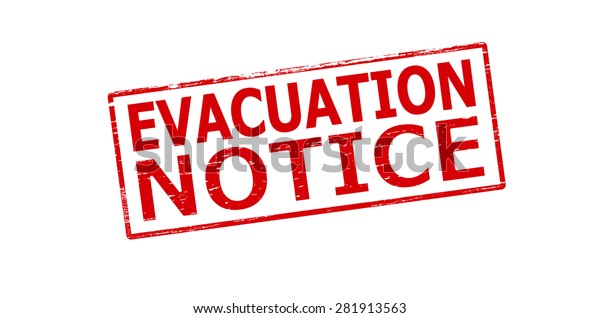 Rubber Stamp Text Evacuation Notice Inside: vector de stock (libre de ...