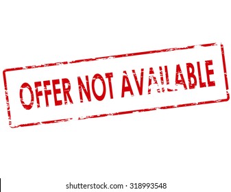 Rubber Stamp Text Offer Not Available Stock Vector (Royalty Free ...