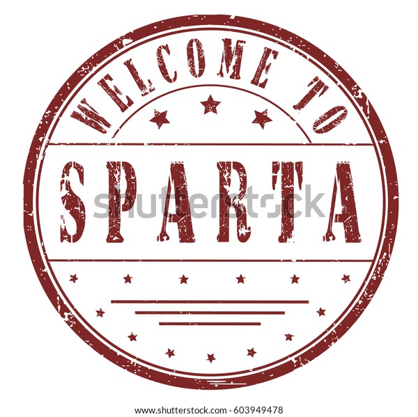 Rubber Stamp Welcome Sparta Vector Illustration Stock Vector (Royalty ...