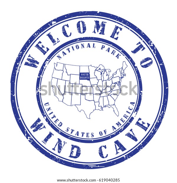 Rubber Stamp Welcome Wind Cave Vector Stock Vector (Royalty Free ...