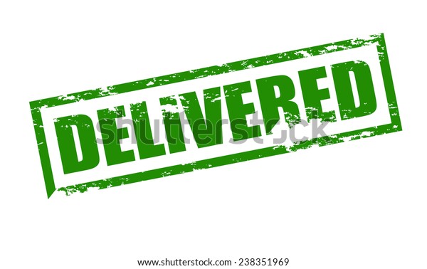 Sello de goma con palabra entregada: vector de stock (libre de regalías ...