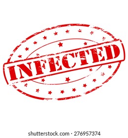 Rubber Stamp Word Infected Inside Vector Stock Vector (Royalty Free ...