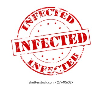Rubber Stamp Word Infected Inside Vector Stock Vector (Royalty Free ...