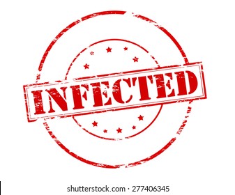 Rubber Stamp Word Infected Inside Vector Stock Vector (Royalty Free ...