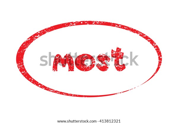 Rubber Stamp Word Most Red Stamp: vector de stock (libre de regalías ...