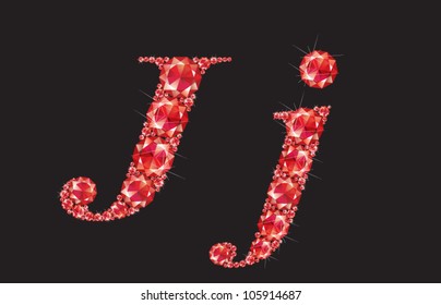 Rubies Font Ruby Diamonds Red Crystal Stock Vector (Royalty Free ...