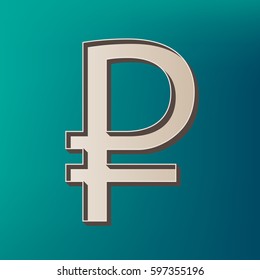 Ruble Sign Vector Icon Printed 3d Stock Vector (Royalty Free) 597355196 ...