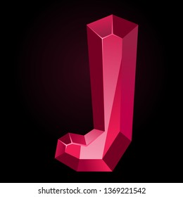 Ruby Letter J Treasures Alphabet Gemstone Stock Vector (Royalty Free ...
