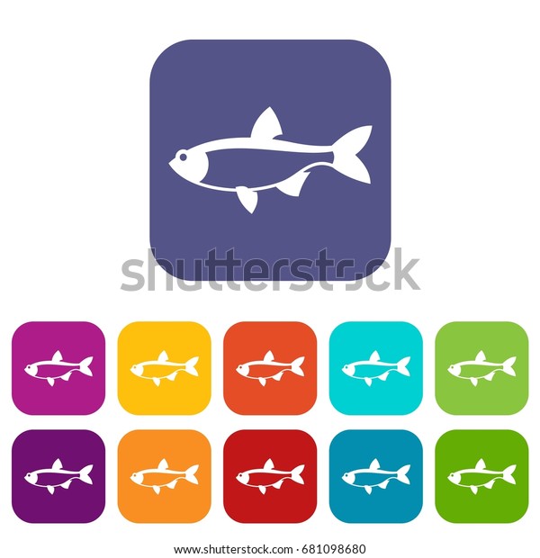Rudd Fish Icons Set Vector Illustration Stock Vector (Royalty Free ...