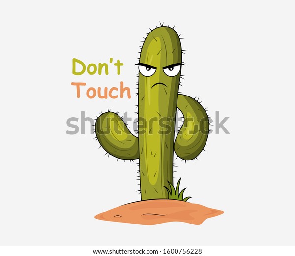 Rude Angry Cactus Clipart Vector Stock Vector (Royalty Free) 1600756228 ...