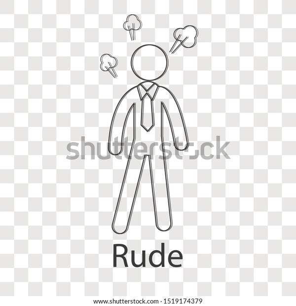 Rude Icon Concept On Transparency Background Stock Vector (Royalty Free ...