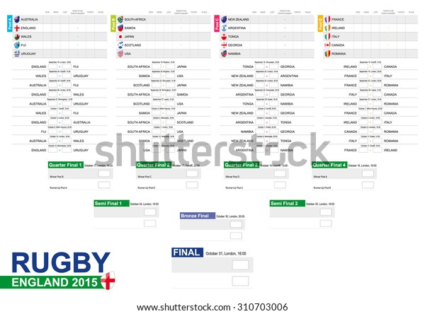 Rugby 2015 Match Schedule Version 2 Stock Vector (Royalty Free) 310703006