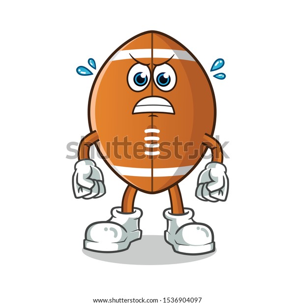 Rugby Ball Angry Cartoon Vector Mascot Stock Vector (Royalty Free ...