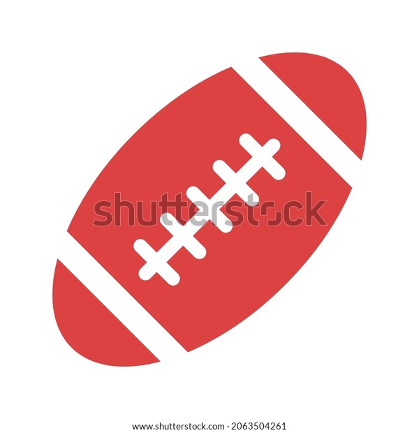 Rugby Ball Vector Icon Red Symbol Stock Vector (Royalty Free ...