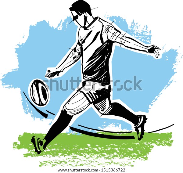 Rugby Player Kicking Rugby Ball Stock Vector (Royalty Free) 1515366722 ...