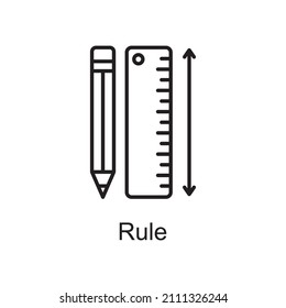 Rule Vector Outline Icon Design Illustration Stock Vector (Royalty Free ...