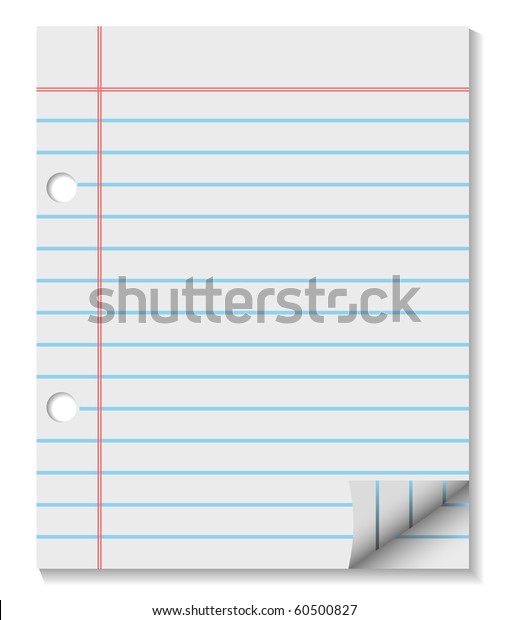 Ruled Notebook Paper Page Curl Vector Stock Vector (Royalty Free ...
