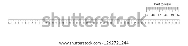 Ruler 50 Cm Part View Measuring Stock Vector (Royalty Free) 1262721244