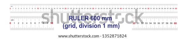 Ruler 600 Millimeters Ruler 60 Centimeters : image vectorielle de stock ...