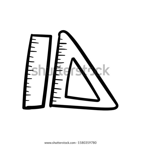 Ruler Doodle Icon Vector Hand Drawing Stock Vector (Royalty Free ...