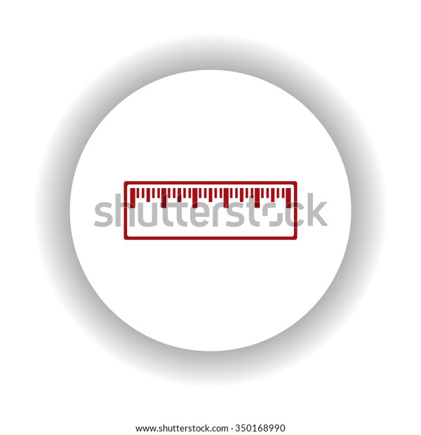 Ruler Icon Red Isolated White Background Stock Vector (Royalty Free ...