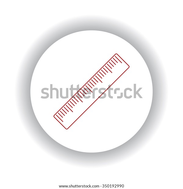 Ruler Icon Red Isolated White Background Stock Vector (Royalty Free ...