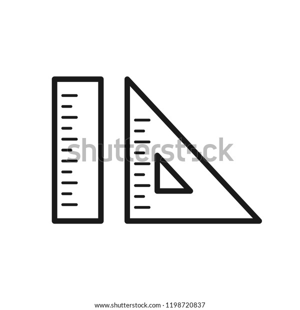 Ruler Icons Science Lab Concept Simple Stock Vector (Royalty Free ...