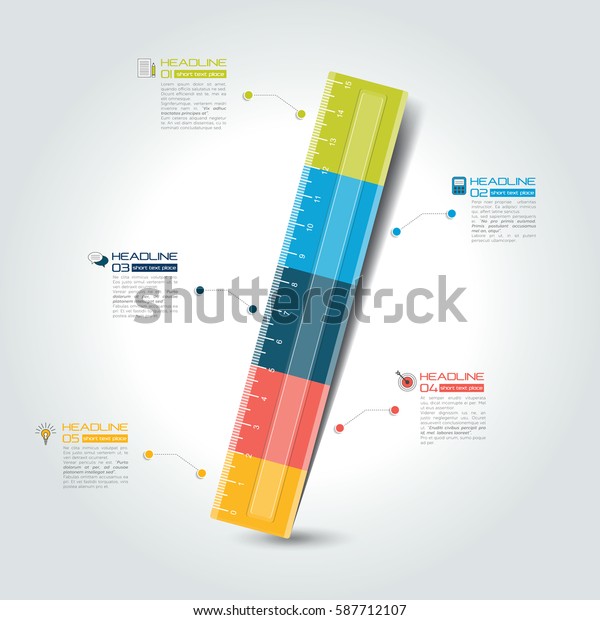 Ruler Infographic Template Chart Diagram Vector Stock Vector (Royalty ...