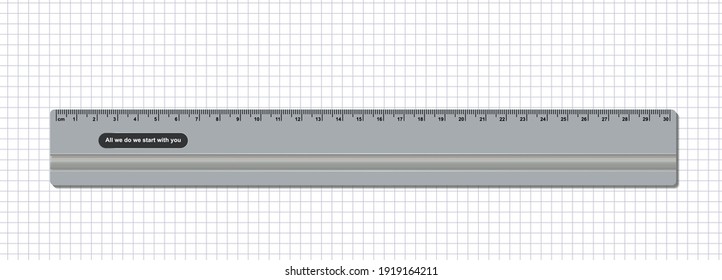 Ruler On Checkered Notebook Paper School Stock Vector (Royalty Free ...