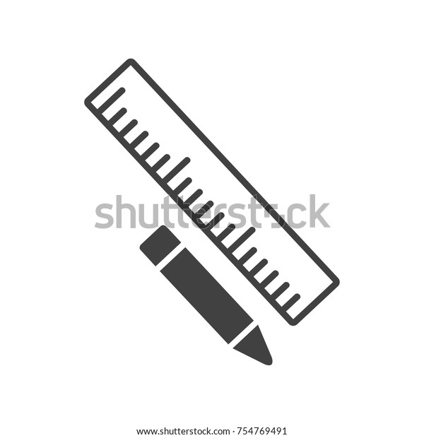 Ruler Pencil Icon Centimeter Design Symbol Stock Vector (Royalty Free ...