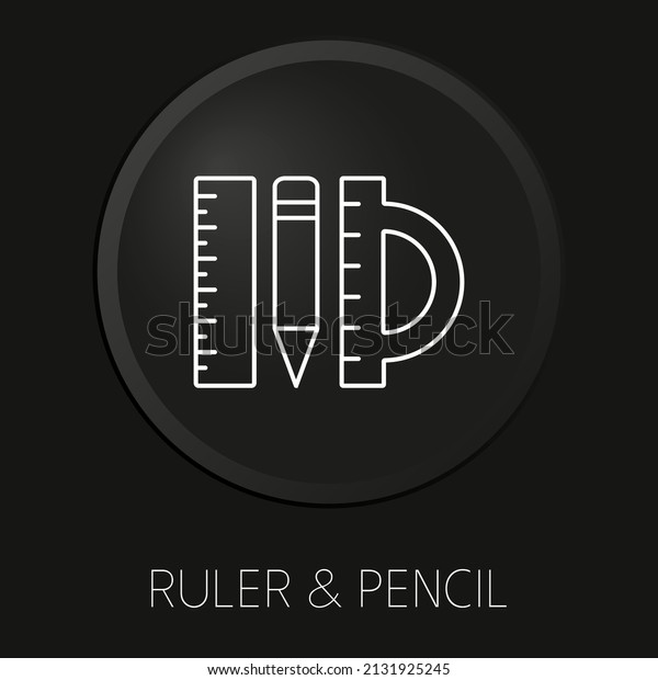 Ruler Pencil Minimal Vector Line Icon Stock Vector (Royalty Free ...