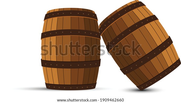 Rum Barrel Vector Art Illustration Stock Vector (Royalty Free ...
