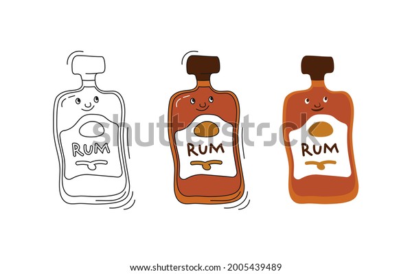 Rum Bottle Face Smile On White Stock Vector (Royalty Free) 2005439489 ...