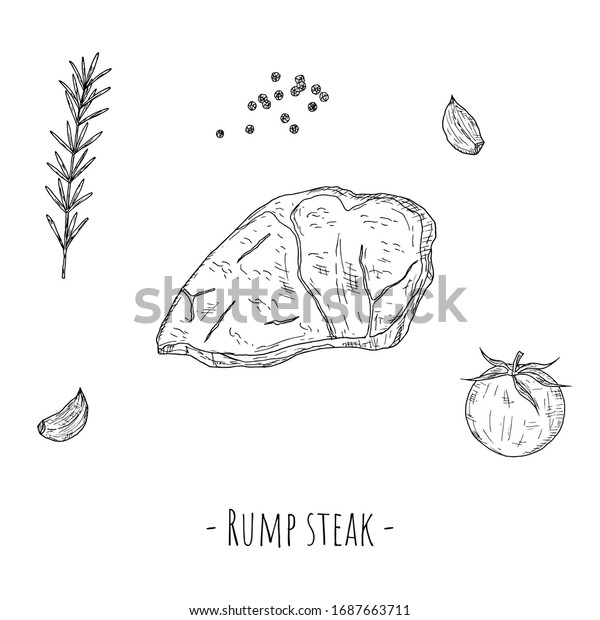 Rump Steak Vector Cartoon Illustration Isolated: เวกเตอร์สต็อก (ปลอดค่า ...