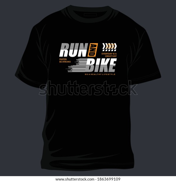 Run Bike Text Graphic Design T Stock Vector (Royalty Free) 1863699109 ...
