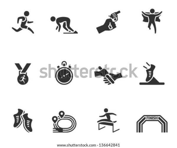 Image vectorielle de stock de Exécuter une série d'icônes de ...