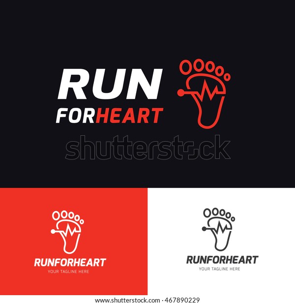 Run Heart Running Logo Template Stock Vector (Royalty Free) 467890229 ...