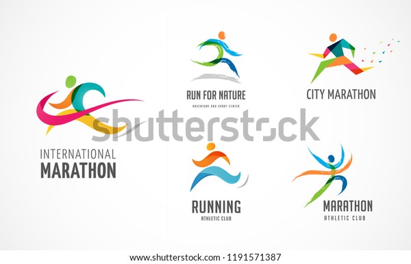 Run Icon Symbol Running Marathon Poster Stock Vector (Royalty Free ...
