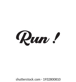 Run Lettering Logo Design Typography Sign Stock Vector (Royalty Free ...