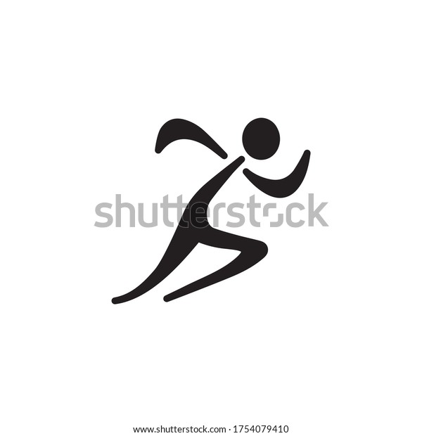 run people icon symbol vector isolated on white background